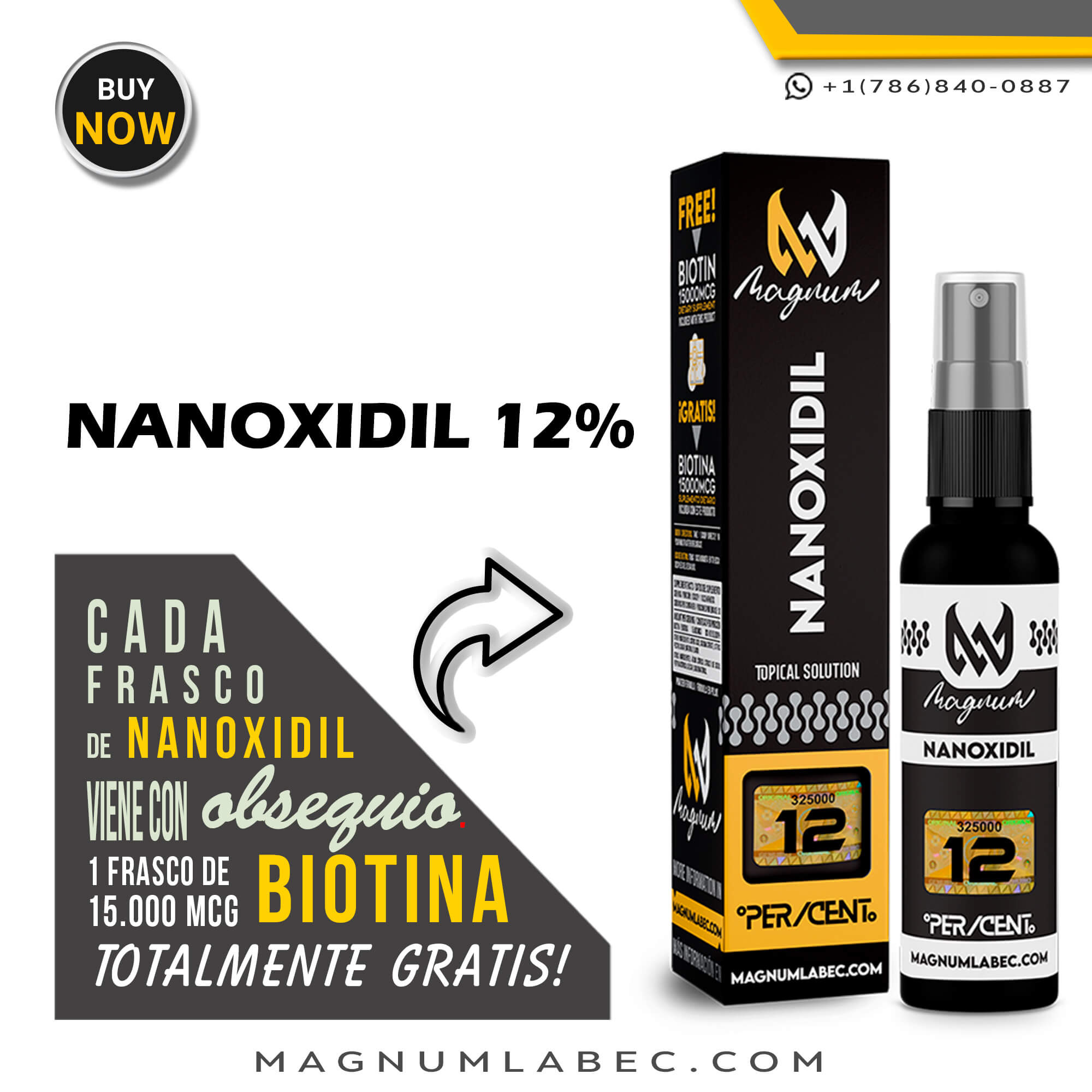 NANOXIDIL 12% - MAGNUM / 60 ML - Ampliación de Producto